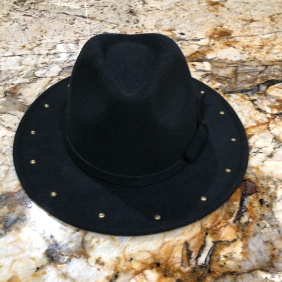 Urban Outfitters | Accessories | Uo Black Studded Fedora Cowgirl Hat ...